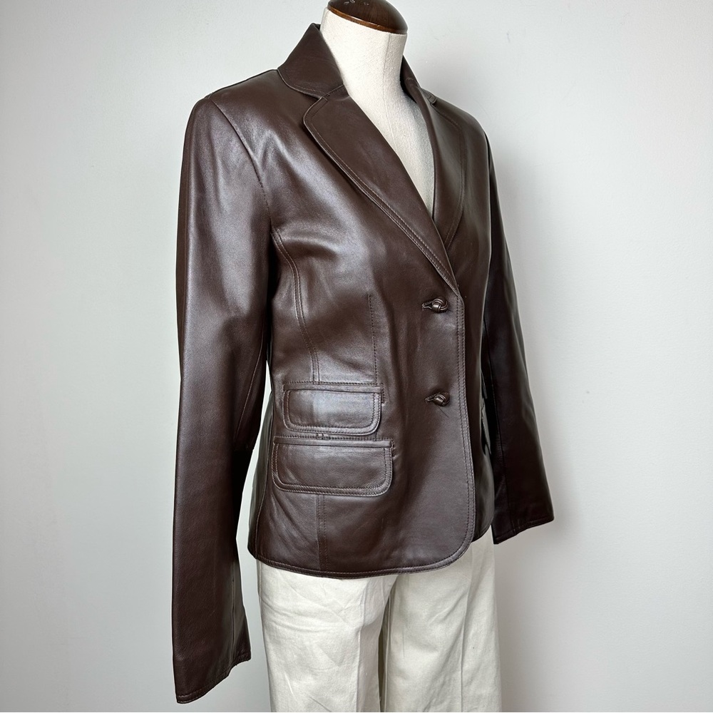 Pamela Mccoy Leather Blazer - Gem